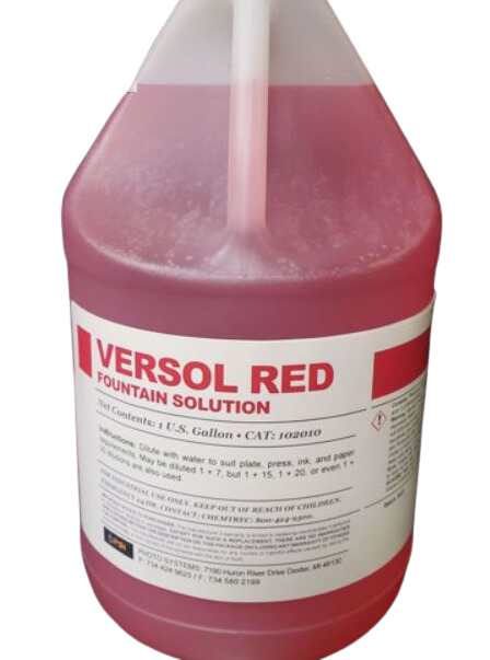 Versol Red fountain solution, 1-Gallon – Printing Supplies Direct